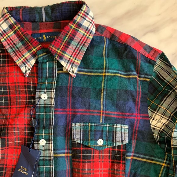 Polo Ralph Lauren | Shirts | Polo Ralph Lauren Plaid Flannel Patchwork ...